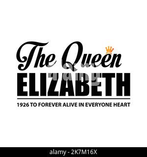 Queen Elizabeth II 1926 - 2022. RIP. Poster with crown and inscription Stock Vector Image & Art ...
