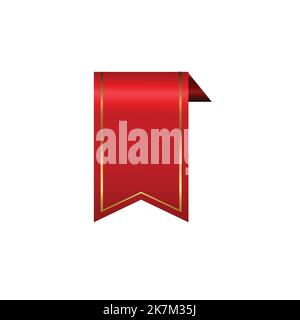 Premium quality single red gradient ribbon banner Vector illustration ...