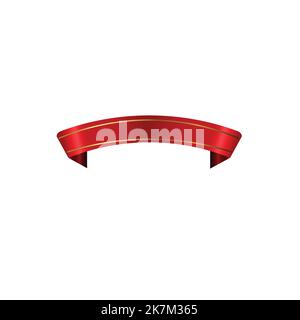 Premium quality single red gradient ribbon banner Vector illustration ...