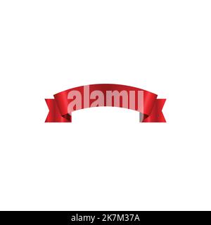 Premium quality single red gradient ribbon banner Vector illustration ...