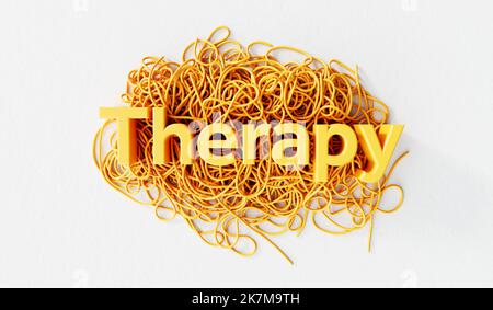 Mind word on a tangled pile of string. mental health and personal ...