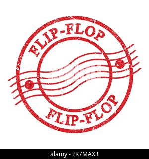 FLIP-FLOP text written on blue-black lines stamp sign Stock Photo - Alamy