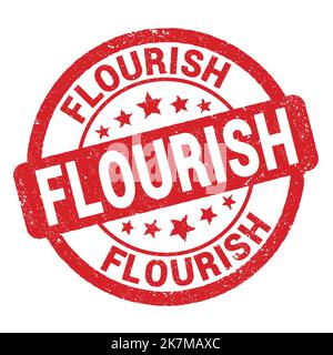 FLOURISH text written on red round stamp sign Stock Photo - Alamy