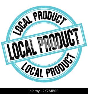 LOCAL PRODUCT text written on blue grungy lines stamp sign Stock Photo ...