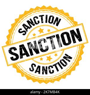 SANCTION text written on black red sticker stamp Stock Photo - Alamy