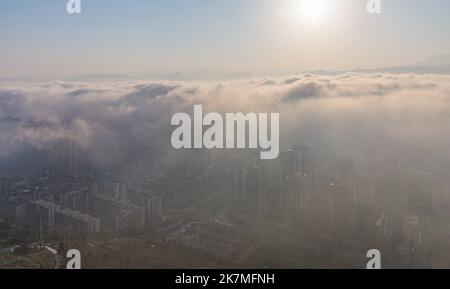 CHONGQING, CHINA - OCTOBER 18, 2022 - Advection fog is seen in the ...