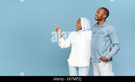 African American Muslim Spouses Pointing Finger Aside Over Blue ...