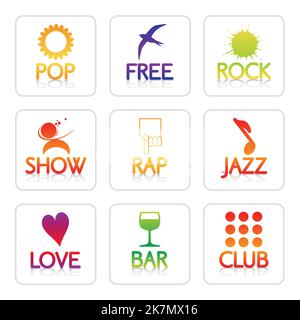 Collection of pictograms and logos Stock Vector Image & Art - Alamy