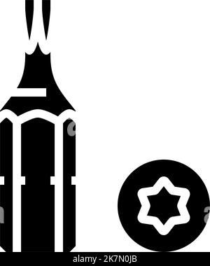 torx drive screwdriver bit glyph icon vector illustration Stock Vector ...