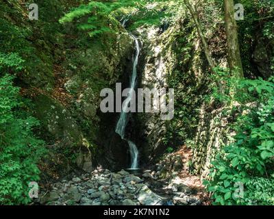 A scenic view of Niju Falls, near Oyama Afuri Shrine, Isehara, Japan ...