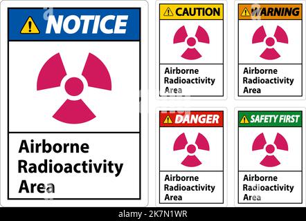 Danger Airborne Radioactivity Area Symbol Sign On White Background ...