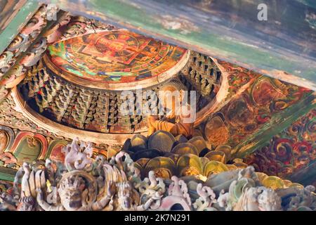 The Ceiling caisson Buddha statue of Zhihua temple in Beijing Stock ...