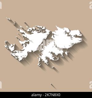 Falklands map. Blank vector map of the country. Borders of the ...