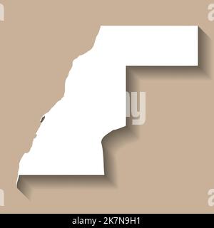 Western Sahara map. Blank vector map of the Country. Borders of Western ...