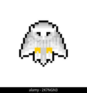 Owl Pixel art. 8 bit eagle-ow. pixelatedl Vector illustration Stock ...