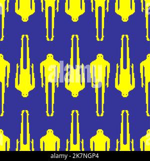 Ghost Pixel art Pattern seamless. 8 bit human phantom Background ...