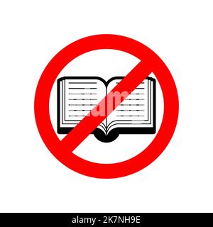 Stop book sign. No book icon isolated. Red ban sign. Vector ...
