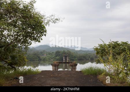 The Broken Borim Bridge build by Portuguese Stock Photo - Alamy