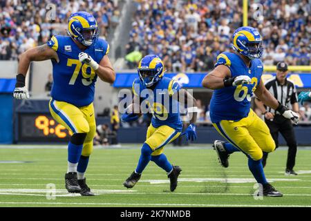 Wide receiver (19) Brandon Powell of the Los Angeles Rams warms up ...