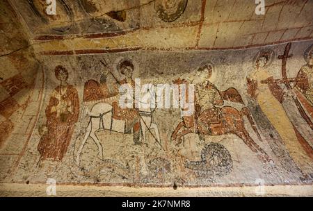 Snake church or St. Onuphrius church, underground church in goreme open ...
