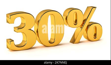 3d golden 30% off discount isolated on transparent background for sale ...