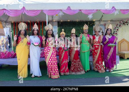 9 women of varying ages celebrate Diwali and dress as the goddess ...