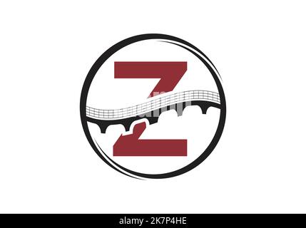 Initial B monogram letter alphabet with bridge sign. Abstract bridge ...