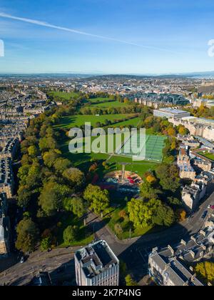 Aerial view of The Meadows public park in Edinburgh, Scotland, UK Stock ...