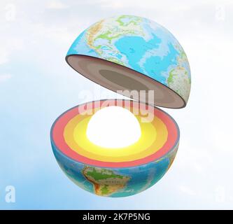 Layers of the Earth internal structure Science Diagram labelling Stock ...