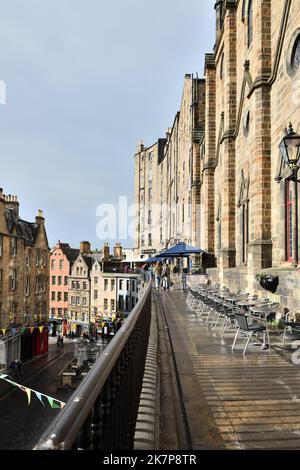Victoria Terrace with Victoria Street below, Edinburgh Scotland Stock ...