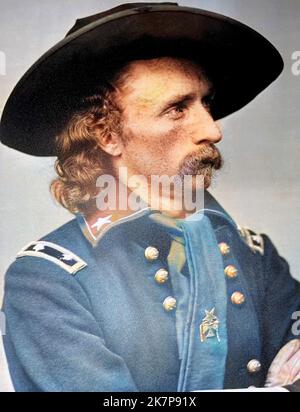 GEORGE ARMSTRONG CUSTER (1839-1976) US Army cavalry officer about 1865 ...