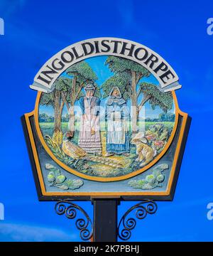 Ingoldisthorpe, Norfolk, Village Sign, England, UK Stock Photo - Alamy