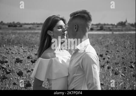 love and romance. opium. bride and groom on spring wedding. lovers in ...