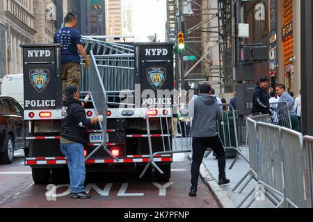 New York Police Department Barricade, NYC, USA Stock Photo - Alamy