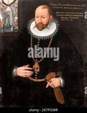 This portrait of Tycho Brahe, the famous Danish astronomer, depicts him ...