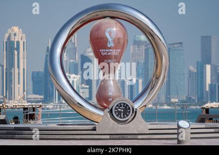 Doha, Qatar - October 14, 2022: FIFA World Cup 2022 Qatar countdown ...