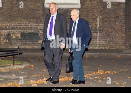Sir Christopher Chope MP (left) arrives in Downing Street in London ...