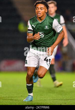 Plymouth Argyle midfielder Caleb Roberts (49) during the Papa John's ...