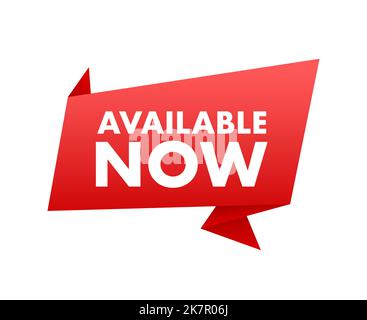 available now banner template. available now ribbon label sign Stock ...