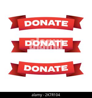donate ribbon label sign set. donate banner Stock Vector Image & Art ...