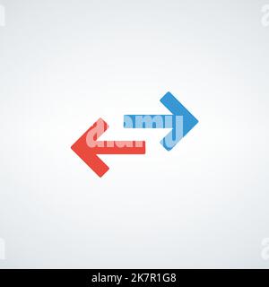 Two arrows in opposite direction in linear style, left-right sign ...