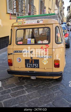 Vintage Fiat 900e Camper Van Florence Italy Stock Photo - Alamy