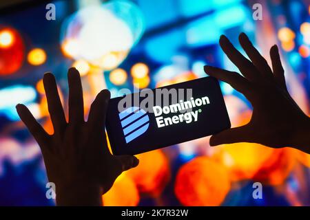 In this photo illustration, the Dominion Energy, Inc. logo seen ...