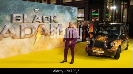 Actor Dwayne Johnson attends the “Black Adam” premiere in Times Square ...
