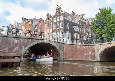 Scenic canal view in Amsterdam, Netherlands Stock Photo - Alamy