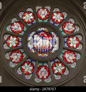 Interior with Rosette, Church of St. Paul, 1906, Munich, Bavaria ...