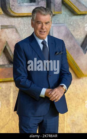 Actor Pierce Brosnan attends the “Black Adam” premiere in Times Square ...