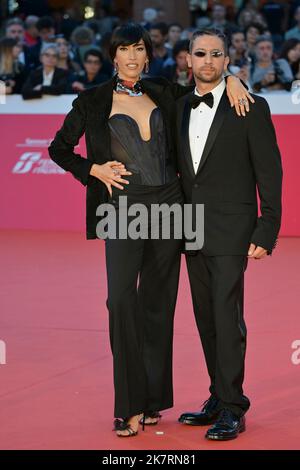 Nina Zilli (l) and Daniele Lazzarin (r) attend at the red carpet of the ...