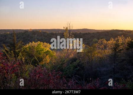 Autumn light in the Loess Hills of western Iowa, USA Stock Photo - Alamy