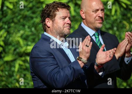 Seattle Seahawks general manager John Schneider speaks to the media ...